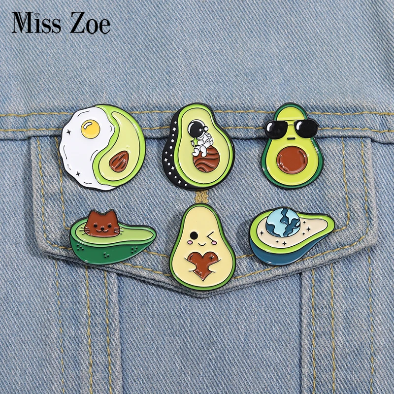 Cool-Avocado-Enamel-Pins-Custom-Cute-Cat-Astronaut-Brooches-Lapel-Badges-Cartoon-Animal-Jewelry ...