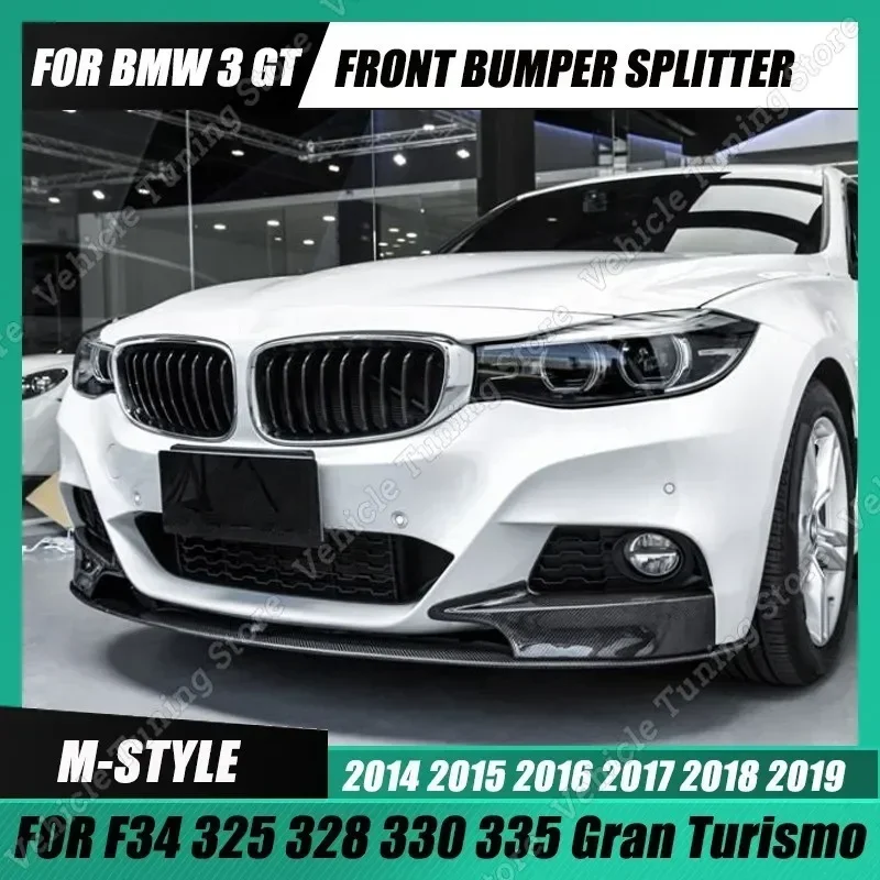 For BMW F34 Front Bumper Lip Spoiler Side Cover Diffuser Splitter ...