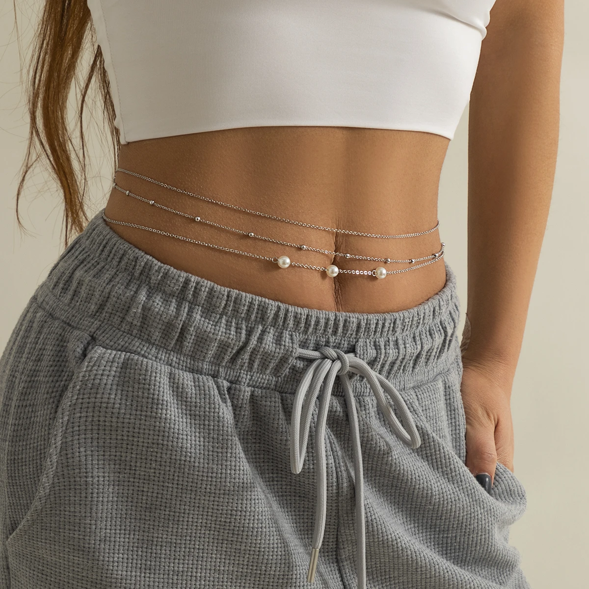 Summer New Sexy Multilayer Women's Waist Chain Bohemia Pearl Belly ...