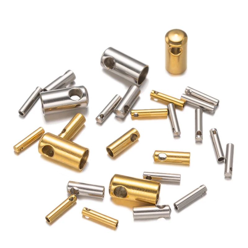 10pcs-Lot-1-2-3-4mm-Stainless-Steel-Column-End-Tip-Cap-Crimp-Clasps-For ...