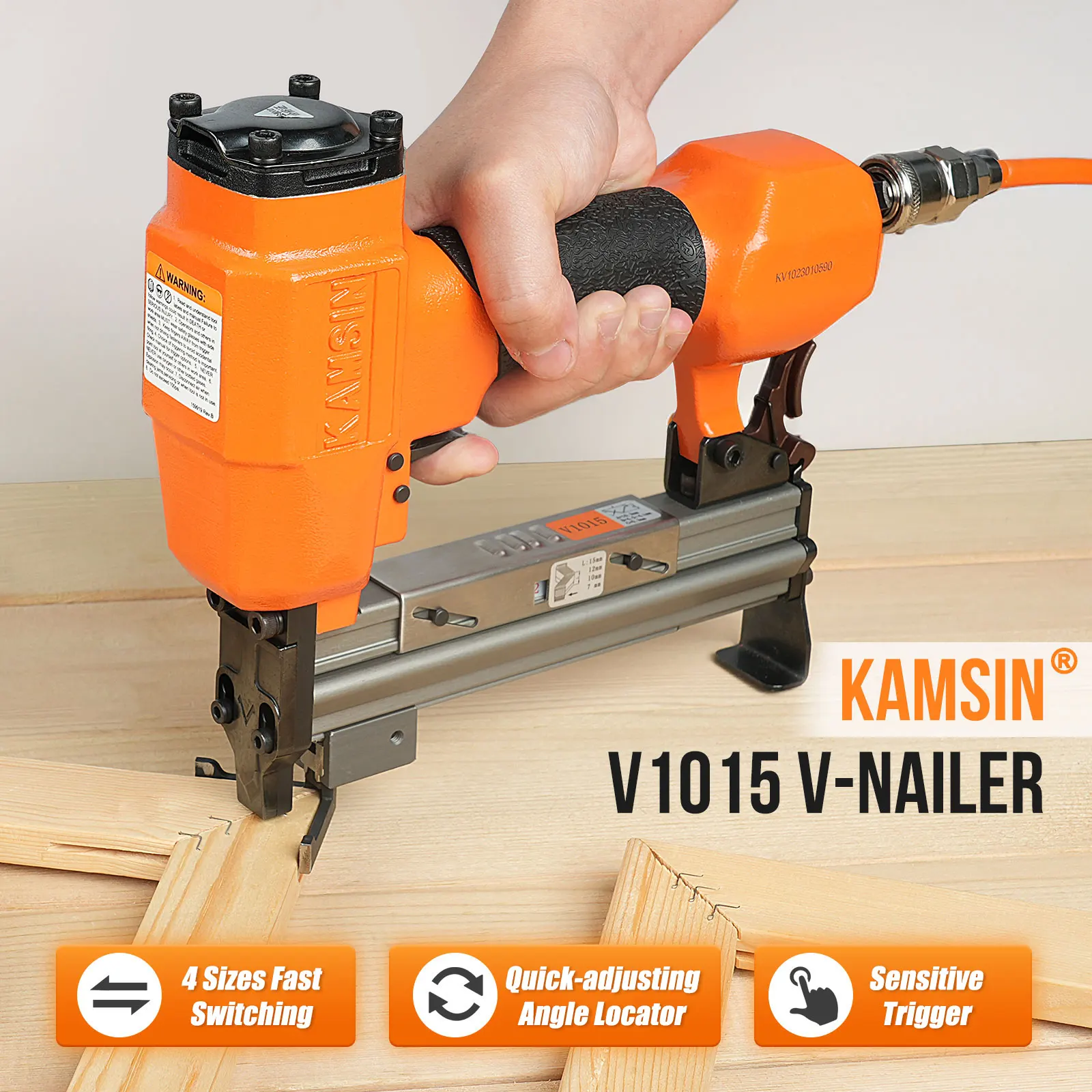 KAMSIN V1015 No. 30 Flexible Air Nail Gun 30V Staple Gun for Home DIY ...