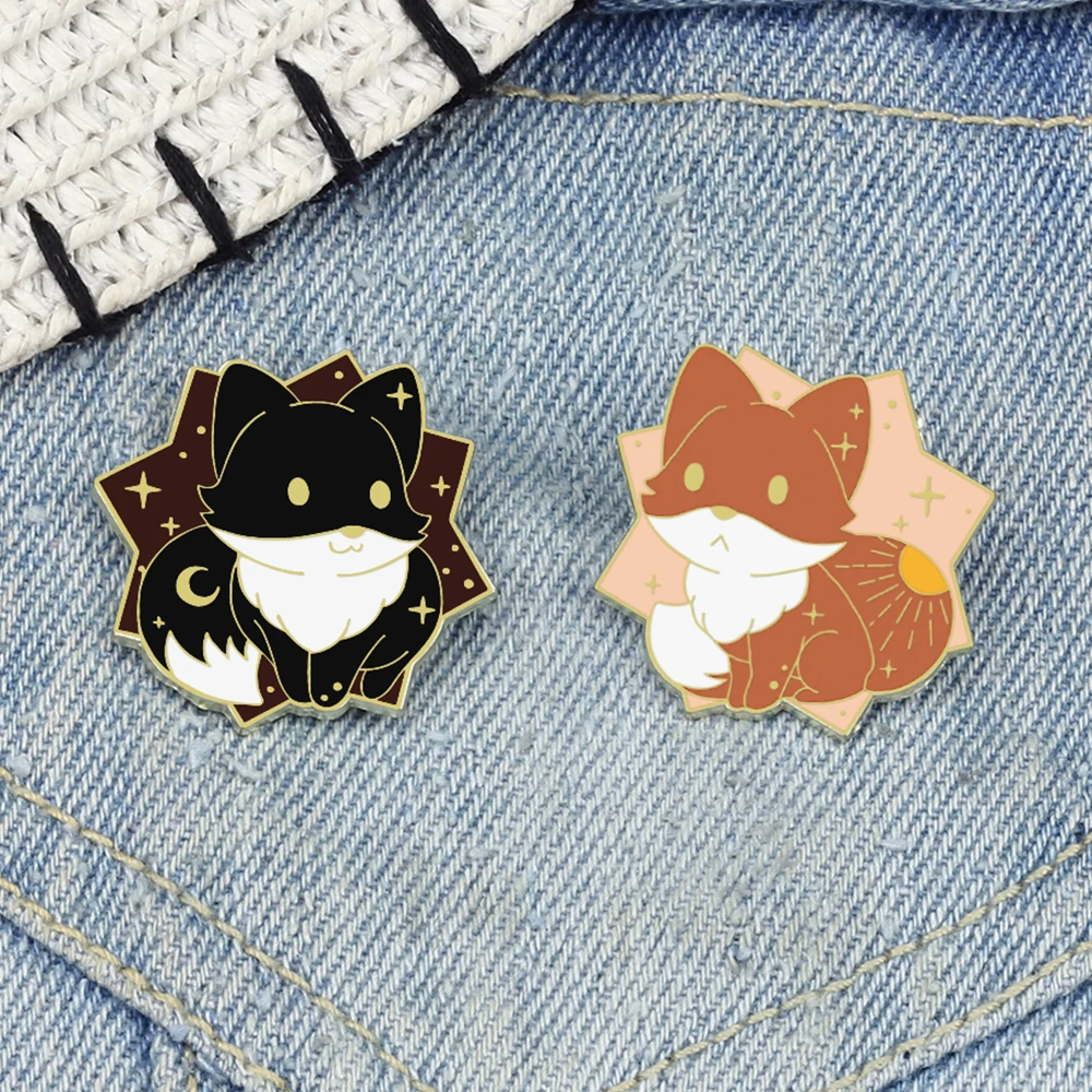 Anime-Fox-Elf-Enamel-Lapel-Pin-Sun-Moon-Guardian-God-Foxes-Fairy-Seal ...