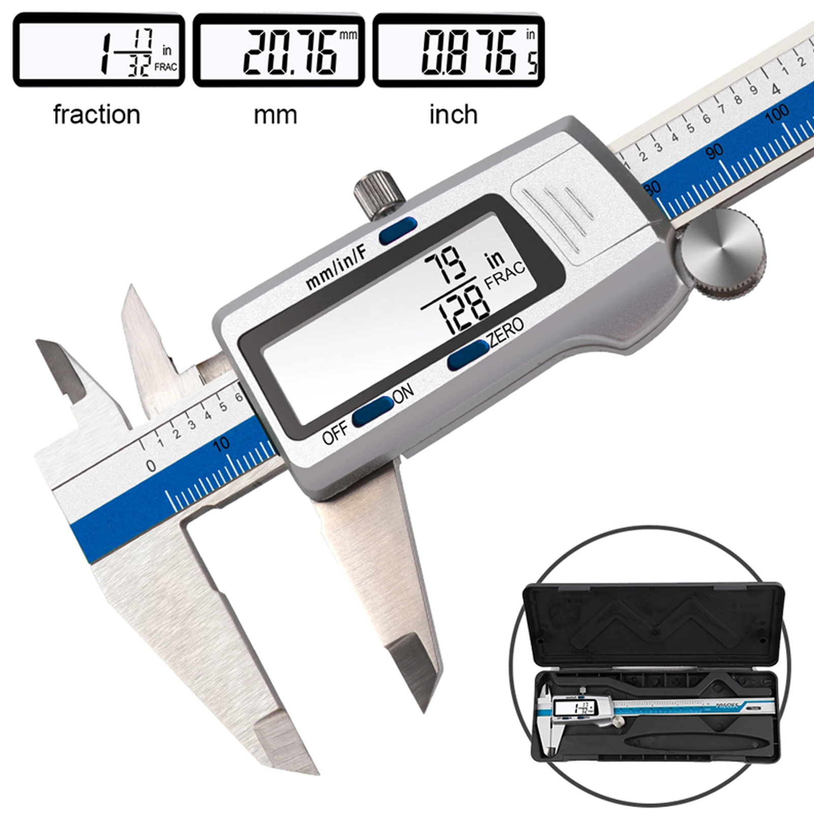 Electronic Digital Caliper Stainless Steel Slide Caliper Measuring Tool ...