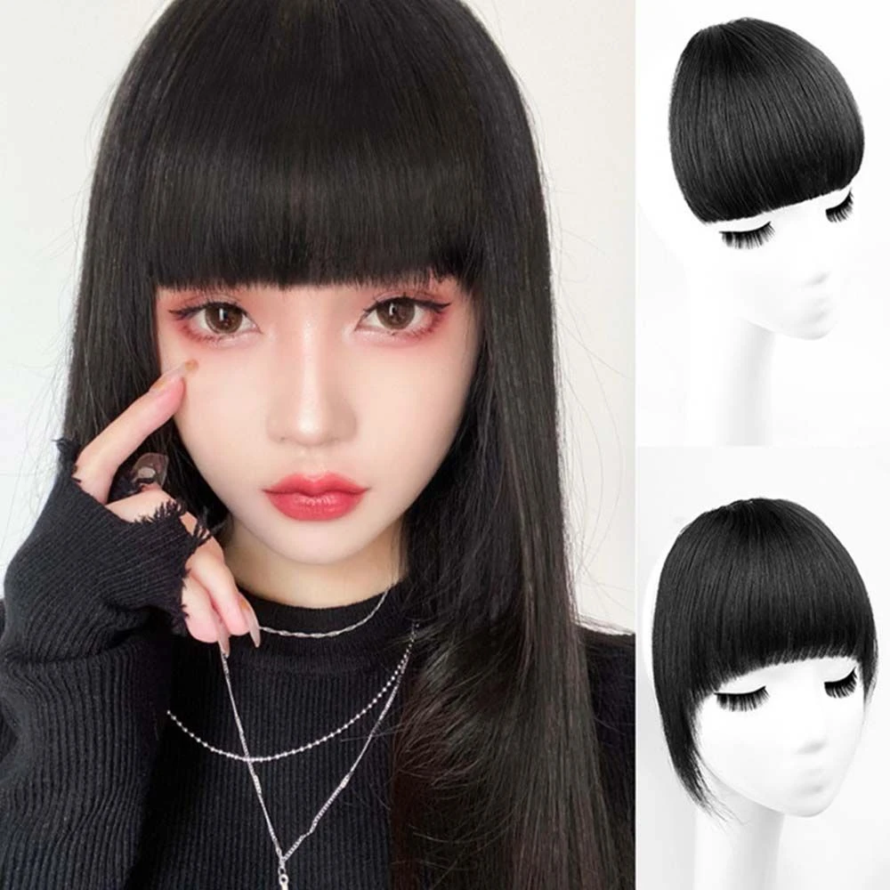 Women Fake Bangs Synthetic Natural Thicken Hair Bangs Hairpiece Hair ...