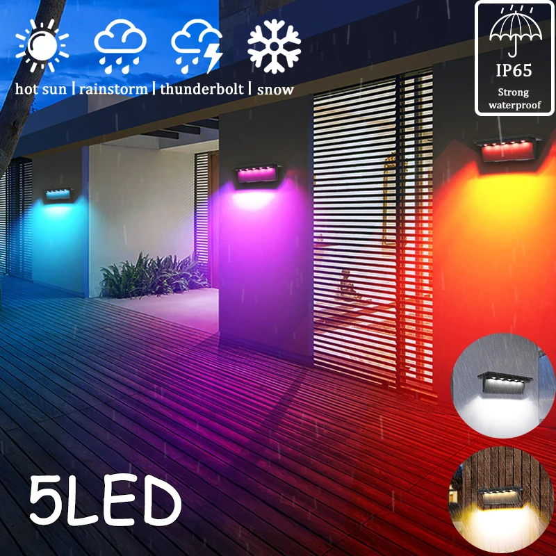 Imperme-vel-Solar-Deck-Lights-L-mpada-LED-RGB-Escadas-ao-ar-livre-Cerca ...