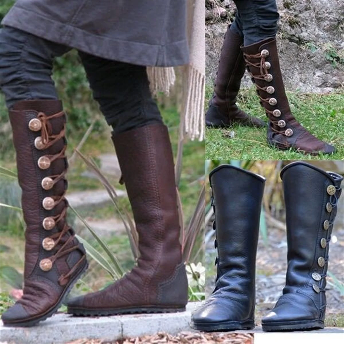 Pirate Boots Women Leather | Viking Shoes Women | Pirate Steampunk ...