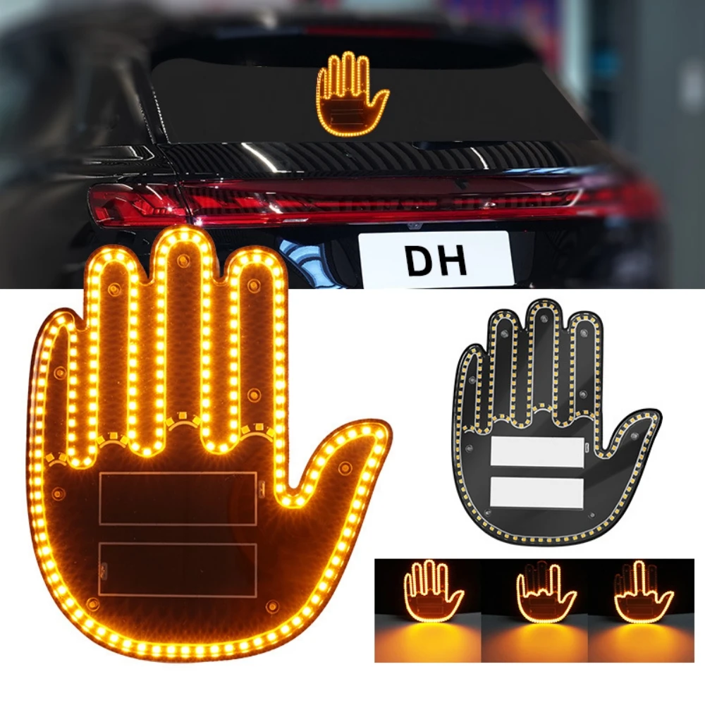 Middle-Finger-Gesture-Light-for-Car-LED-Hand-Gesture-Sign-Light-Funny ...