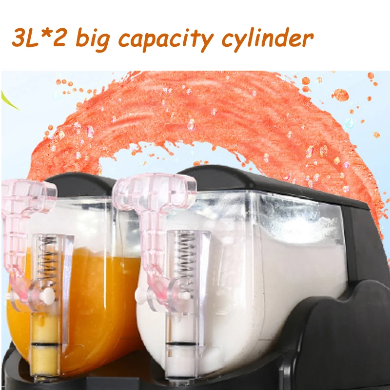 Commercial Mini Slushy Machine 3l*2 Snow Slush Maker Frozen Drink ...