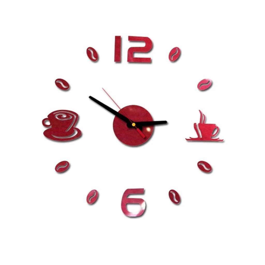 Digital Wall Clock Sticker Modern Design DIY Kitchen Living Room Home ...