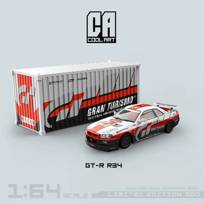 Cool-ART-1-64-GT-R-R34-Racing-Car-with-container-set-limited999-Diecast ...