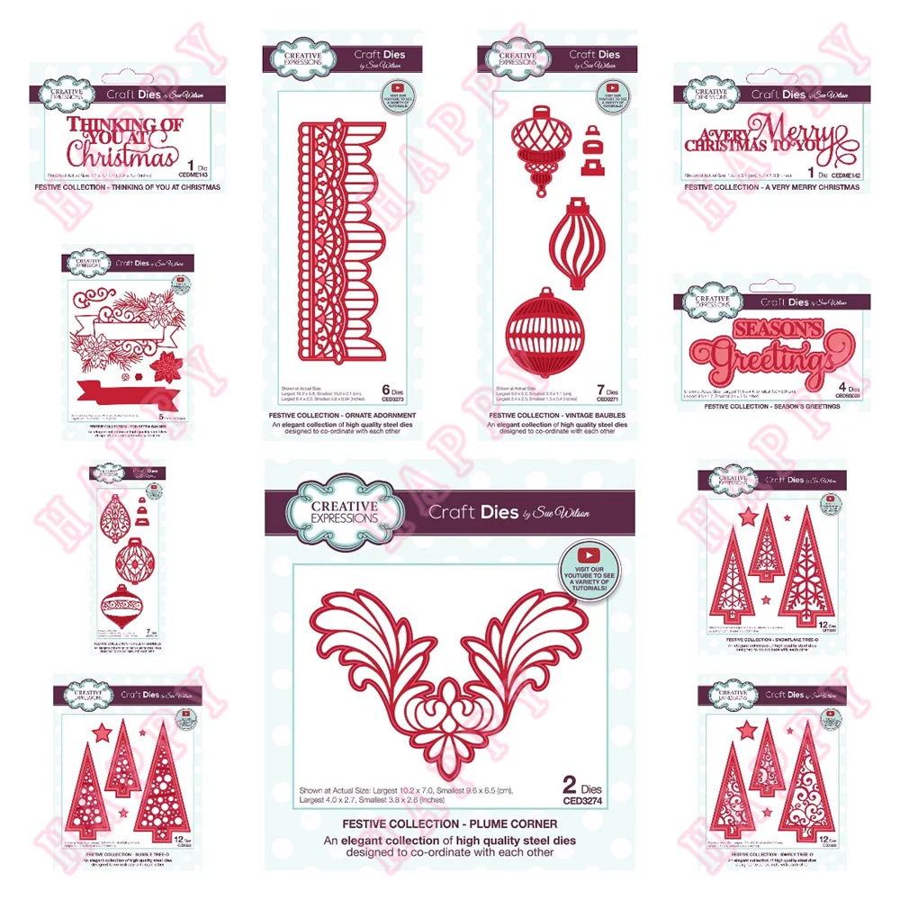 Merry-Christmas-Cutting-Dies-Swirly-Snowflake-Bubble-Tree-Scrapbook ...