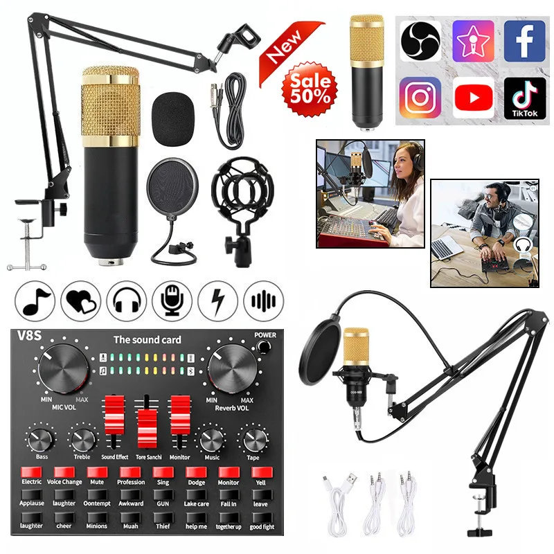 Micro Chant Professionnel Kit Micro BM800 + Carte Son V8S - Micro à ...