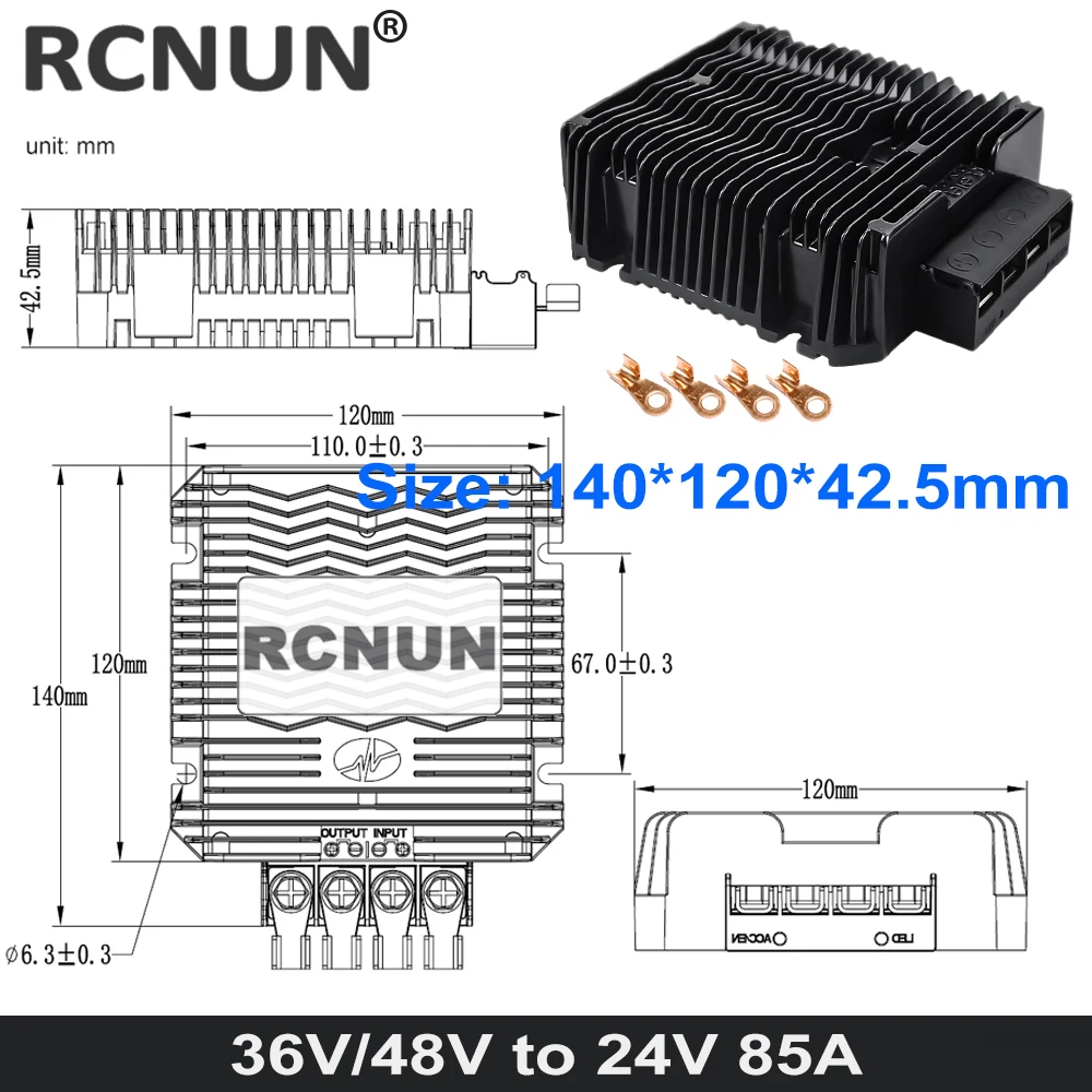 2000 W Power Converter DC 36V/48V Step Down To 24V 10A 240W Voltage Regulator Buck Low Voltage ...