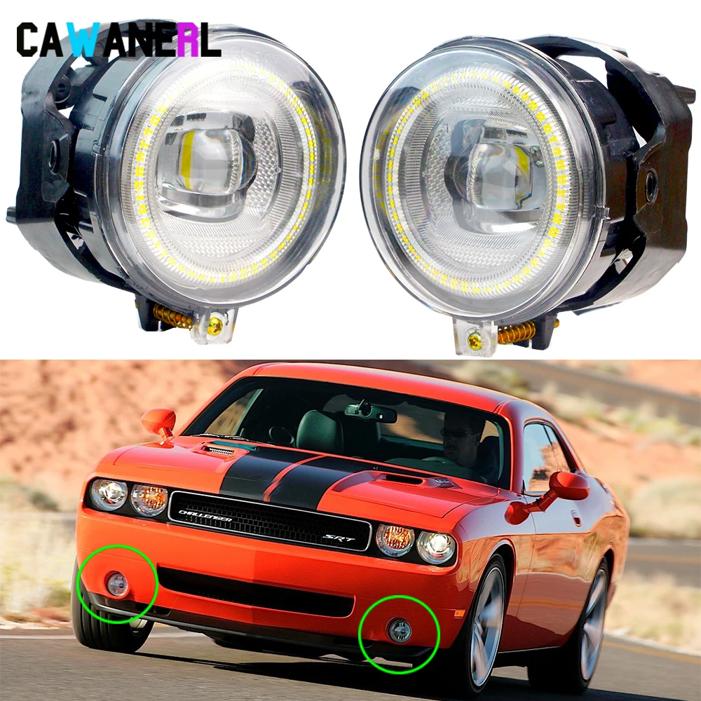 2-X-30W-LED-Angel-Eye-Fog-Light-DRL-Car-Front-Fog-Daytime-Running-Lamp ...