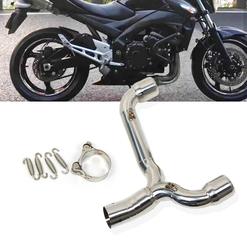 Motorcycle Exhaust Pipe Middle Link Connection Mid Tube Muffler Adaptor ...