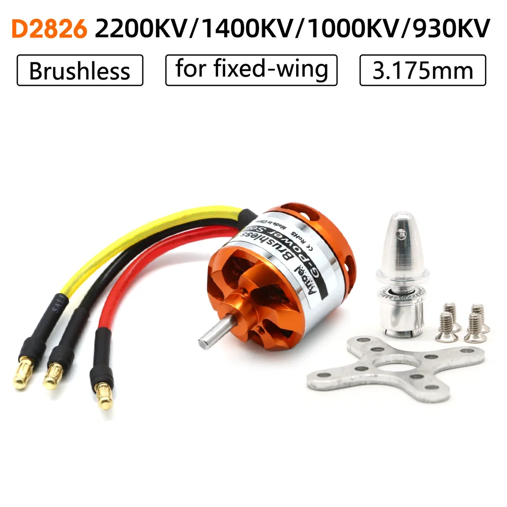 D2826-Brushless-Motor-930KV-1000KV-1400KV-2200KV-For-RC-Aircraft-Plane ...