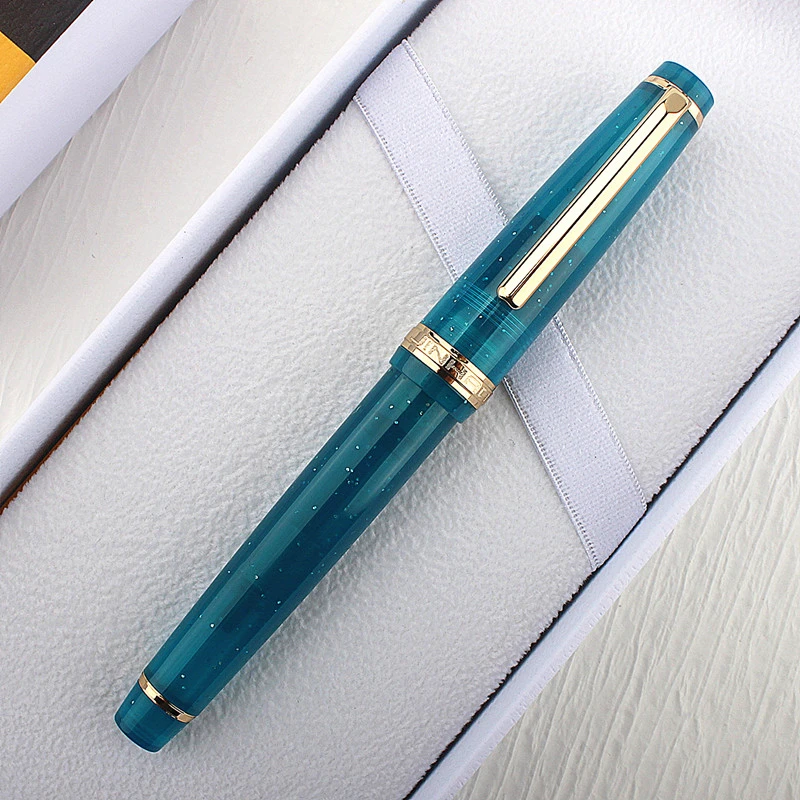 Jinhao 82 Clear Turquoise Green Fountain Pen Gold Trim Acrylic Barrel ...