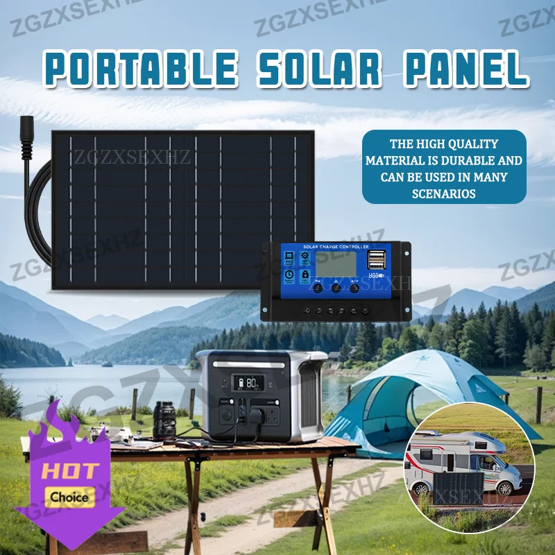 ZGZXSEXHZ 300W 12V Solar Panel Kit, Portable Power System with USB ...