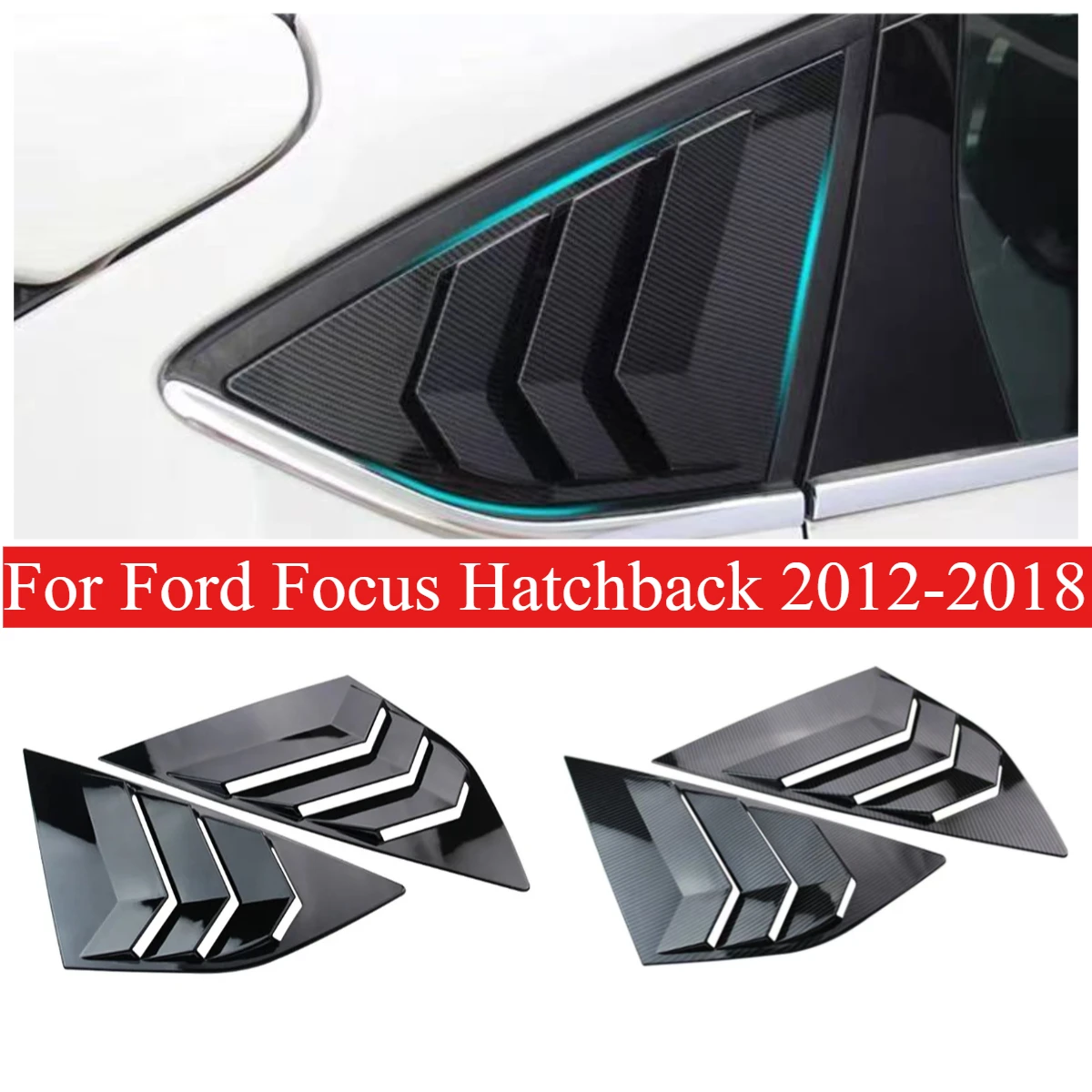 For Ford Focus Hatchback 2012-2018 Car Rear Louver Window Side Shutter ...