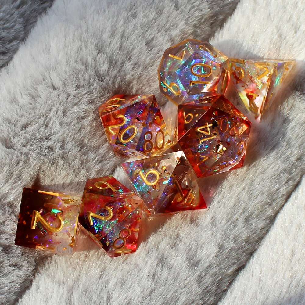 2023 Resin Dice 7PCs Dnd Set Solid Polyhedral D&D Dice DND For Role ...