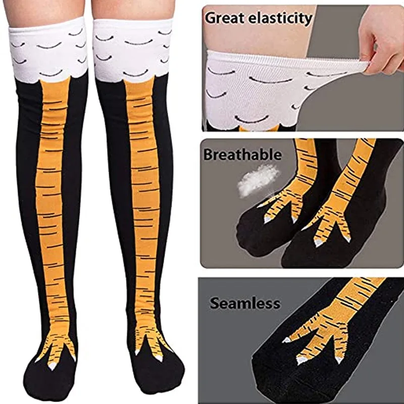 Chicken-Paws-Long-Socks-Funny-Cartoon-Cotton-Chicken-Leg-Claw-3D-Print ...