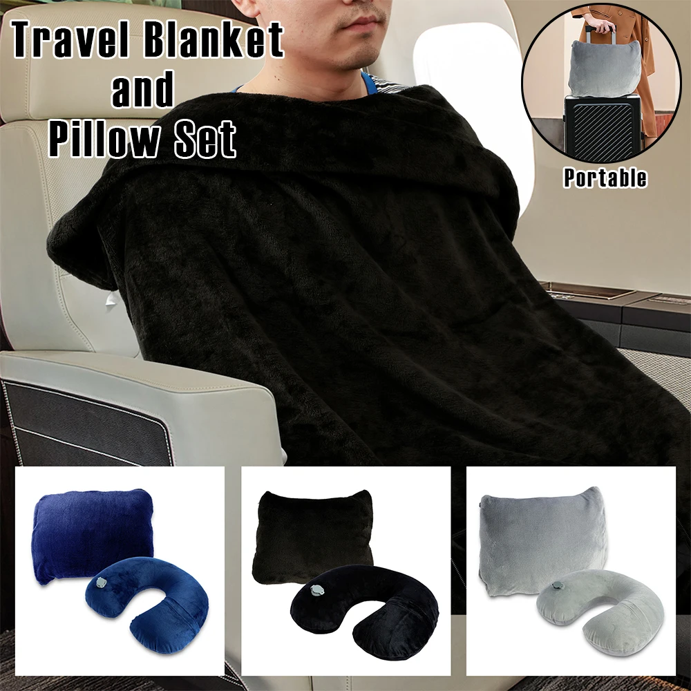 2-In-1-Travel-Blanket-and-Pillow-Set-U-Shape-Inflatable-Neck-Pillow ...