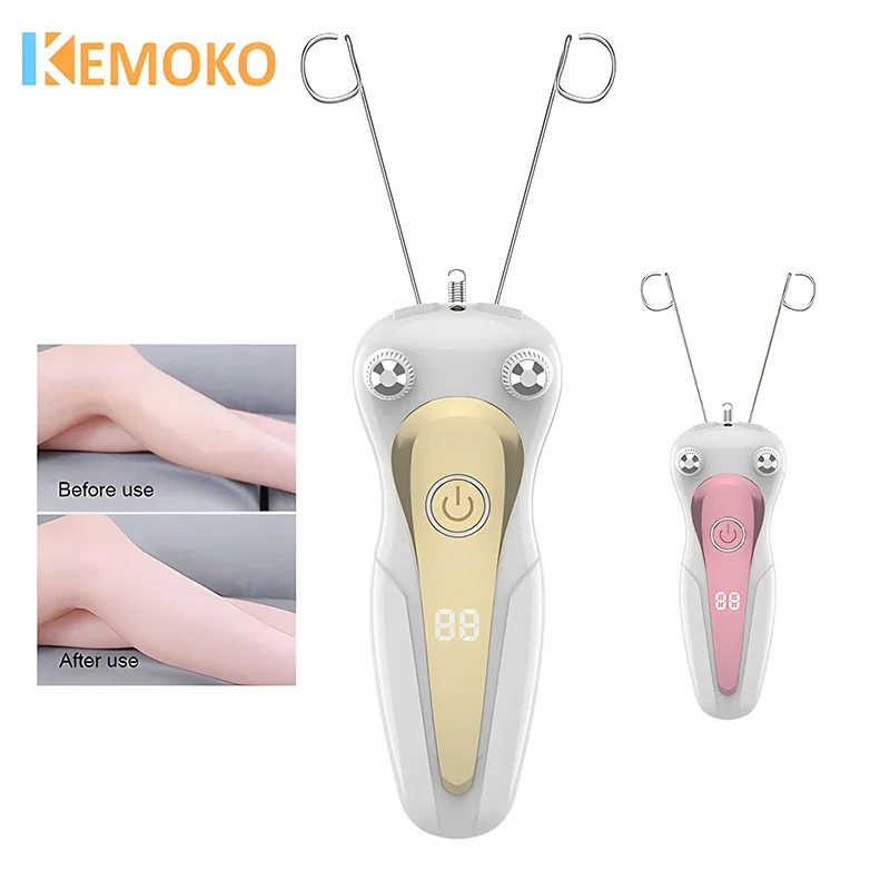 LCD-Display-Cotton-Thread-Epilator-Electric-Women-Facial-Hair-Remover ...