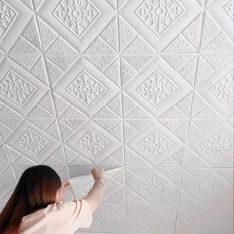 3D-Roof-Stickers-Self-adhesive-Wall-Stickers-Ceiling-Panel-Waterproof ...