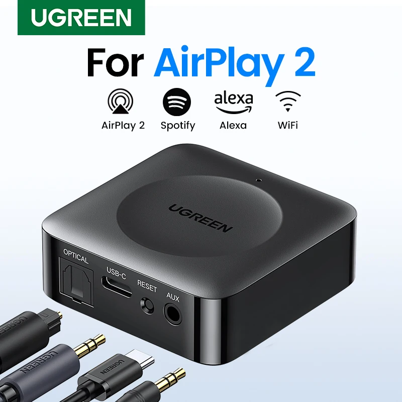UGREEN-WiFi-2-4-5G-HiFi-Audio-Receiver-Preamplifier-DLNA-Optical-3-5mm ...