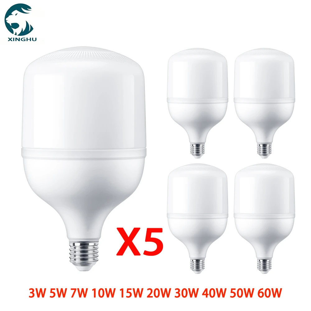 5pcs/lot LED Bulb E27 E14 60W 50W 40W 30W 20W 15W 10W 7W 5W 3W Lampada ...
