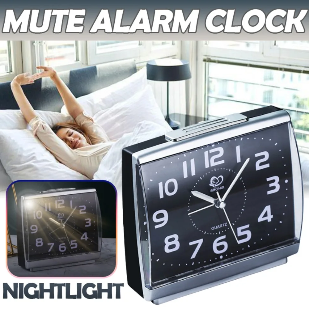 Bedroom-Silent-Night-Light-Clock-Battery-Operated-Quartz-Wake-Up-Alarm ...