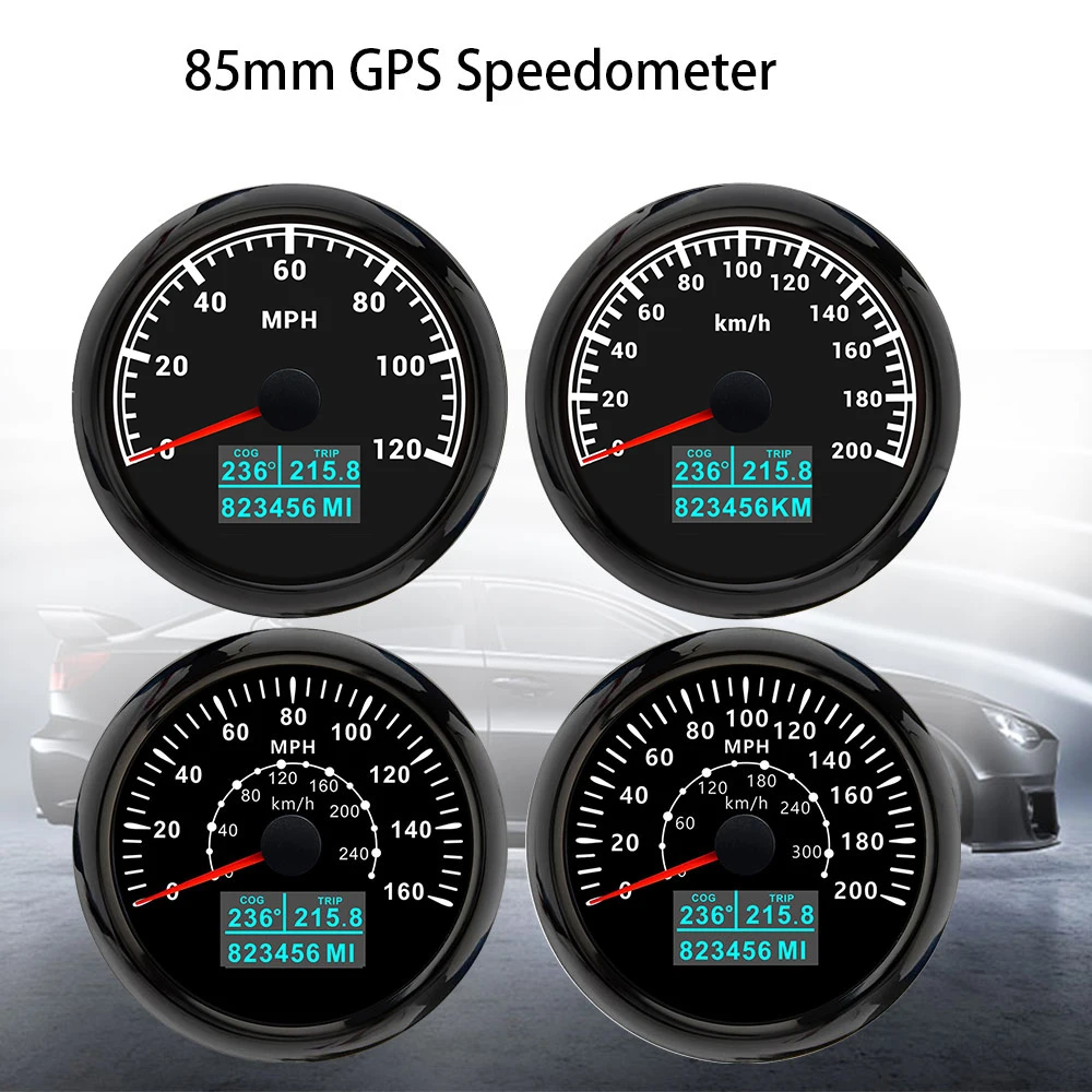 RHAXEL-85mm-Waterproof-GPS-Speedometer-0-30Knots-0-200Km-h-0-80MPH ...