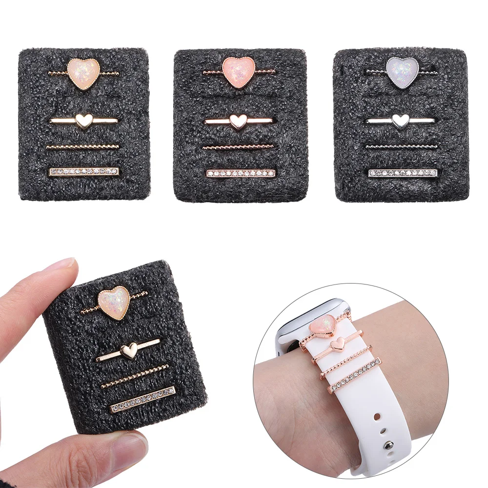 For Apple Watch Band Metal Charms Decorative Ring Diamond Ornament ...