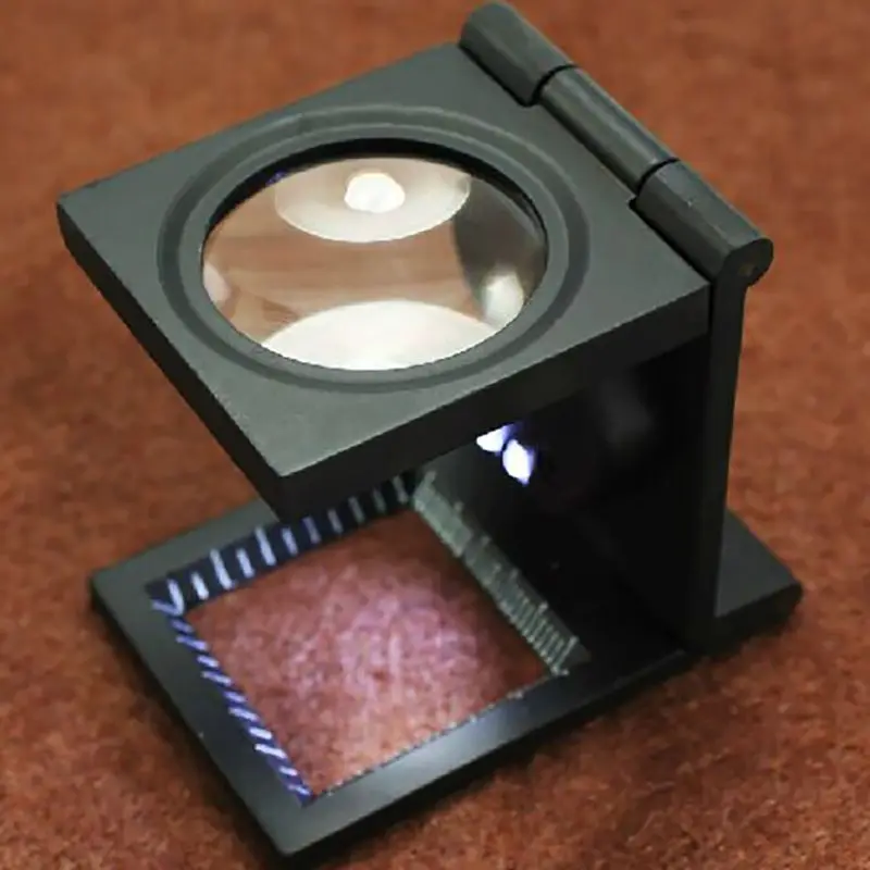10X-Glass-Lens-LED-Light-Magnifier-Zinc-Alloy-Foldable-Scale-Magnifiers ...