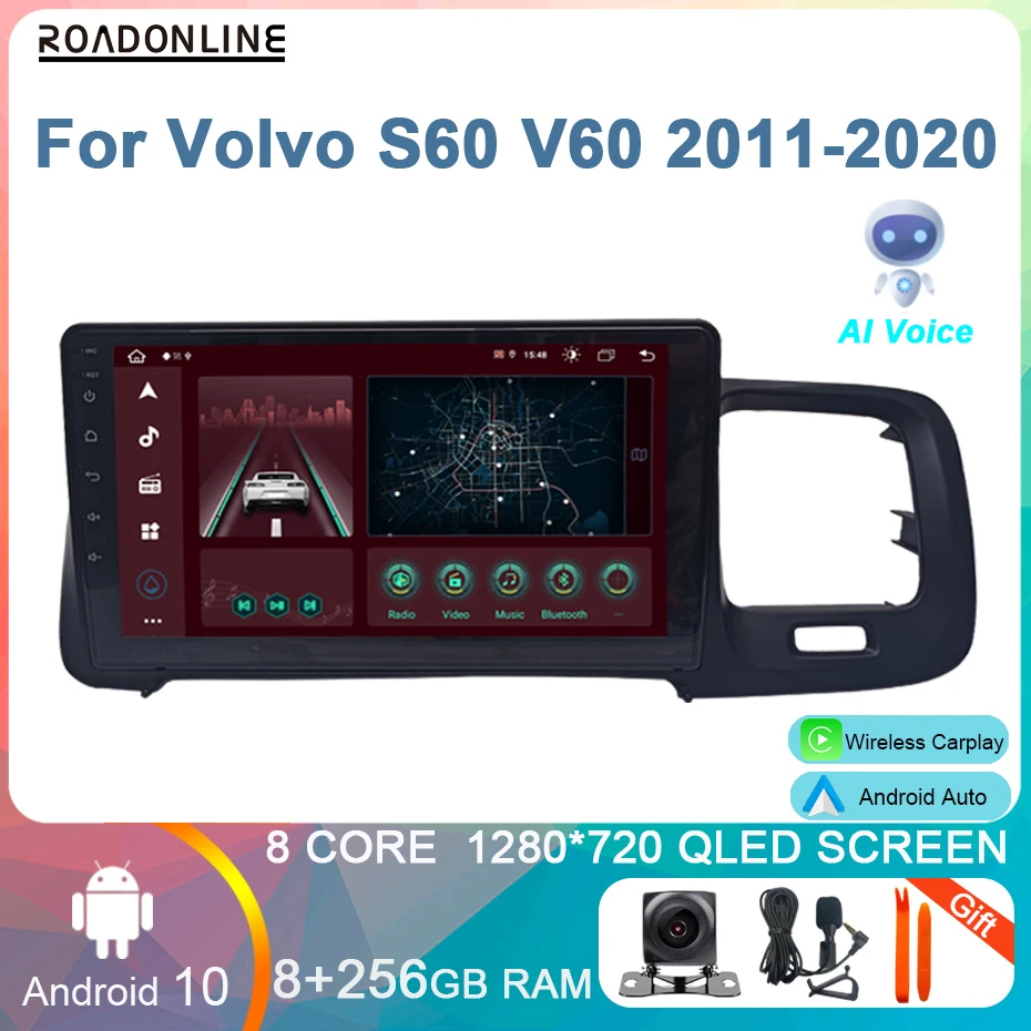 9 Inch Android10 System For Volvo S60 V60 2011 2020 8G+256G Smart NavigationCore Radio ...