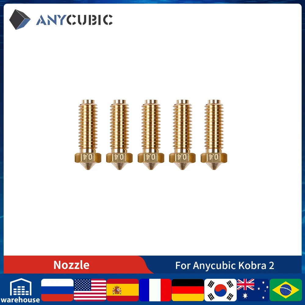 ANYCUBIC 5pcs Original Nozzle 3D Printer Parts Simple Installation ...