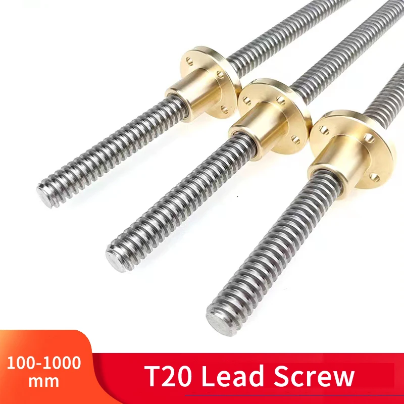 T20-lead-screw-Linear-Guide-lead-1mm-4mm-8mm-pitch-4mm-length-100mm-to ...