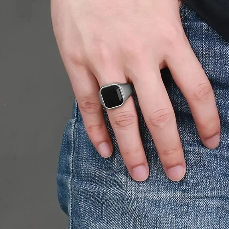 Simplicity-Signet-Solid-Fashion-Man-Ring-Simple-Biker-Unique-Ring-for ...