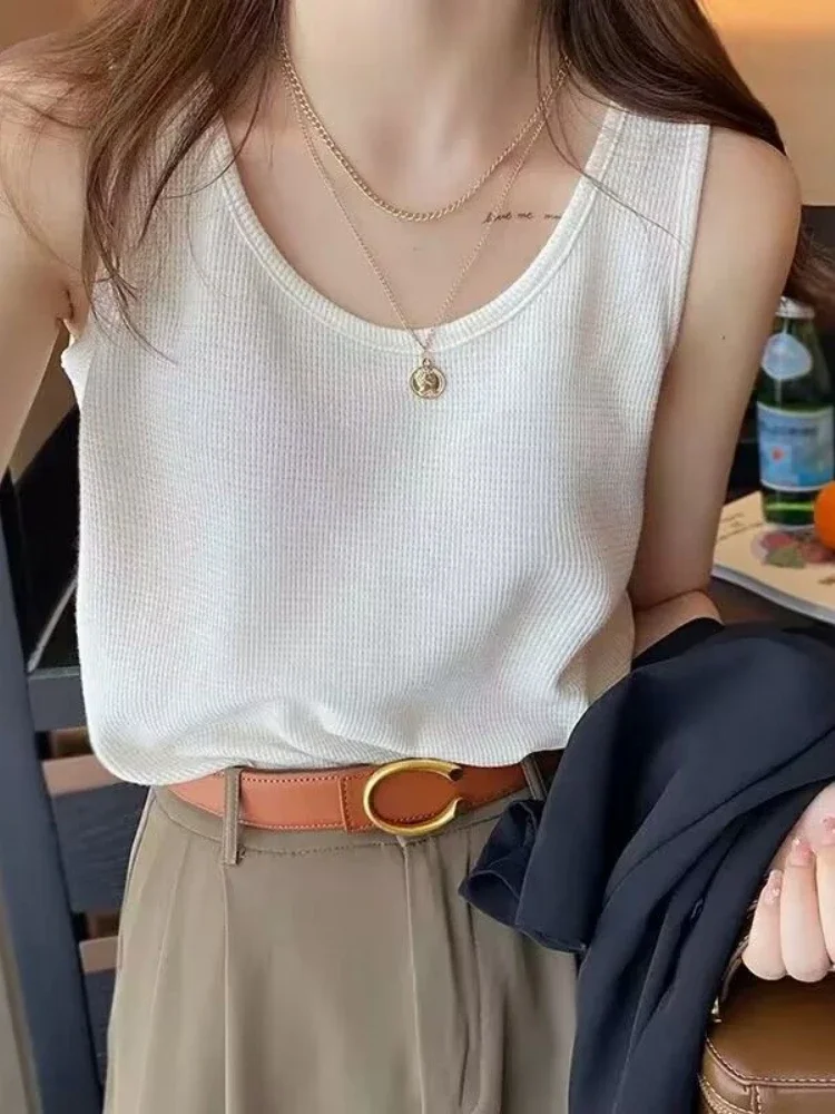 Waffle-Tank-Top-Sexy-Ladies-Sleeveless-Camisole-T-Shirt-Women-Clothes ...