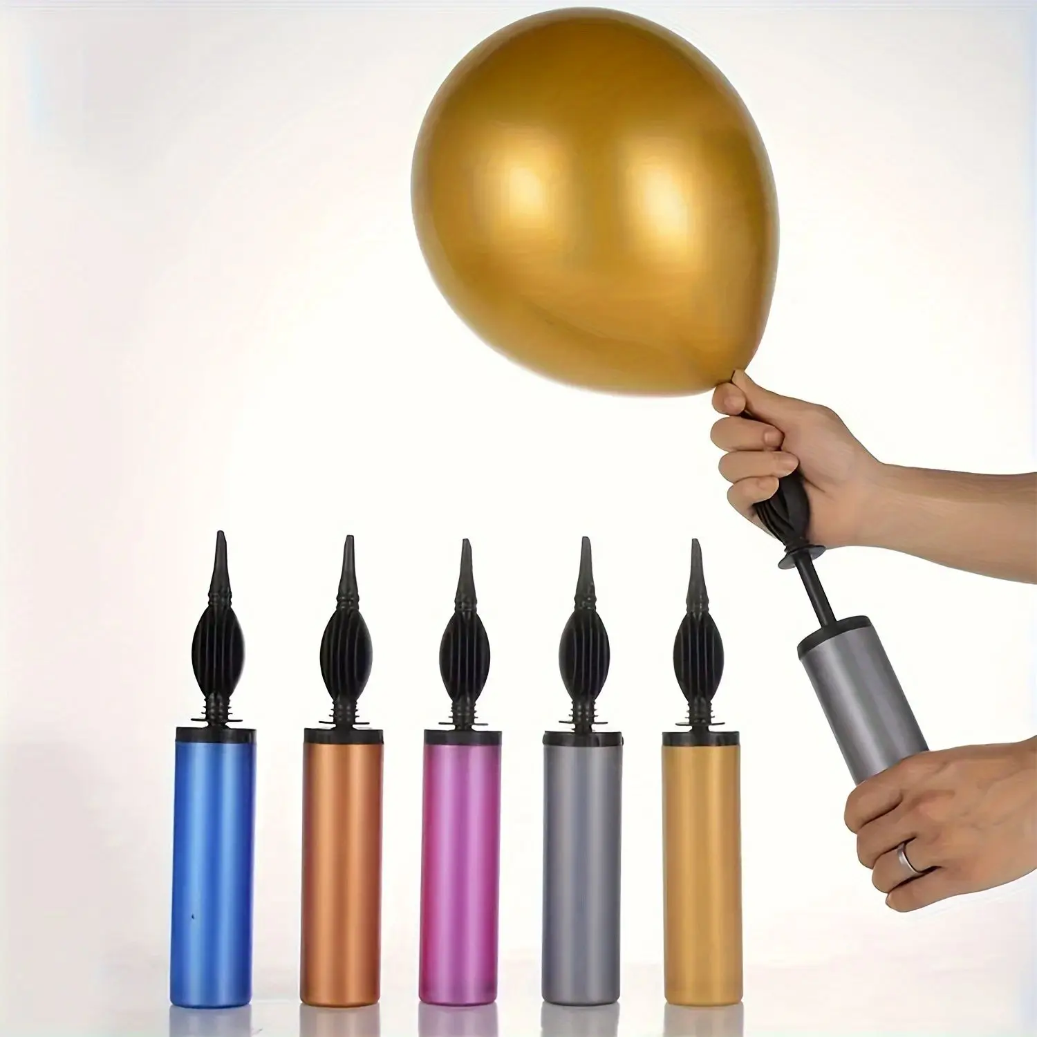 1pcs random color metal color series air pump hand push air pump ...