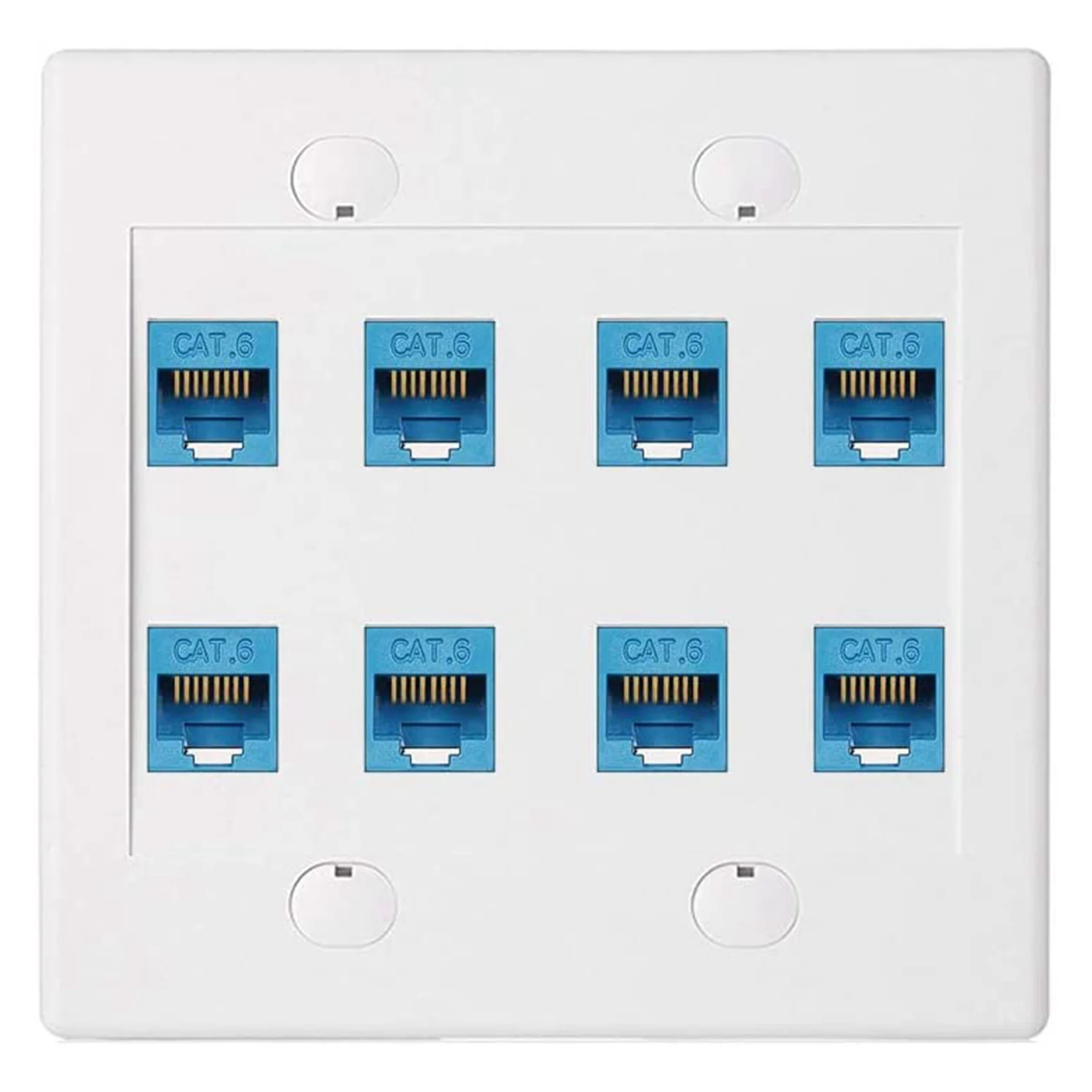 Ethernet-Wall-Plate-8-Port-Double-Gang-Cat6-RJ45-Keystone-Jack-Network ...