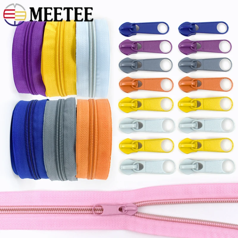 1-10M-5-Nylon-Zippers-Long-Zipper-Tape-Roll-with-Slider-Pull-Decorative ...