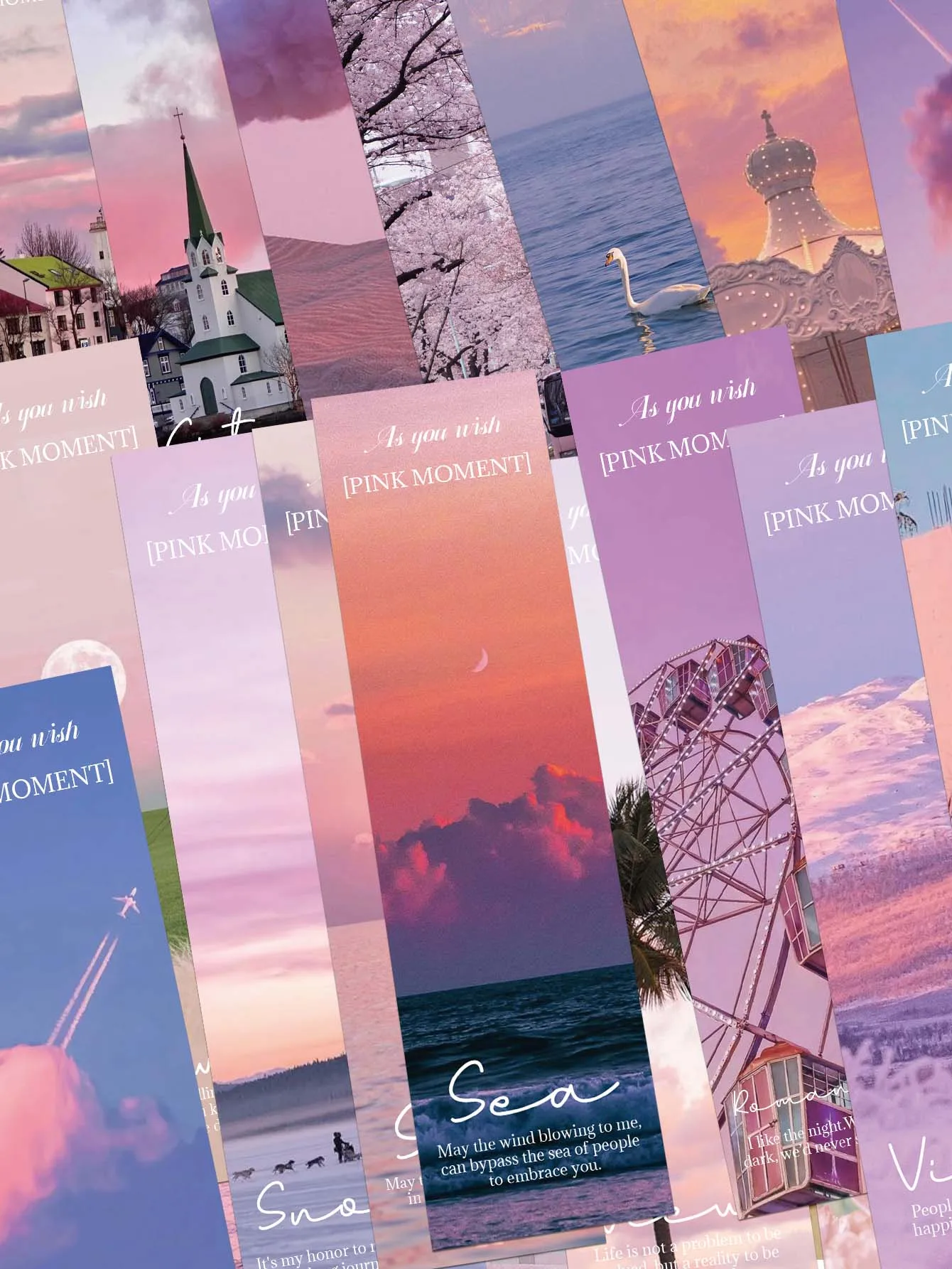 30pcs-pink-landscape-bookmarks-Students-read-books-and-mark-creative ...
