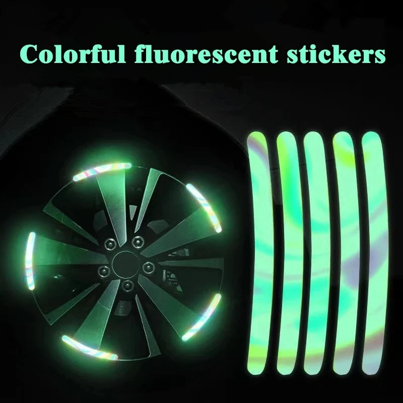 40pcs-Luminous-Car-Wheel-Hub-Stickers-High-Reflective-Stripe-Tape-for ...