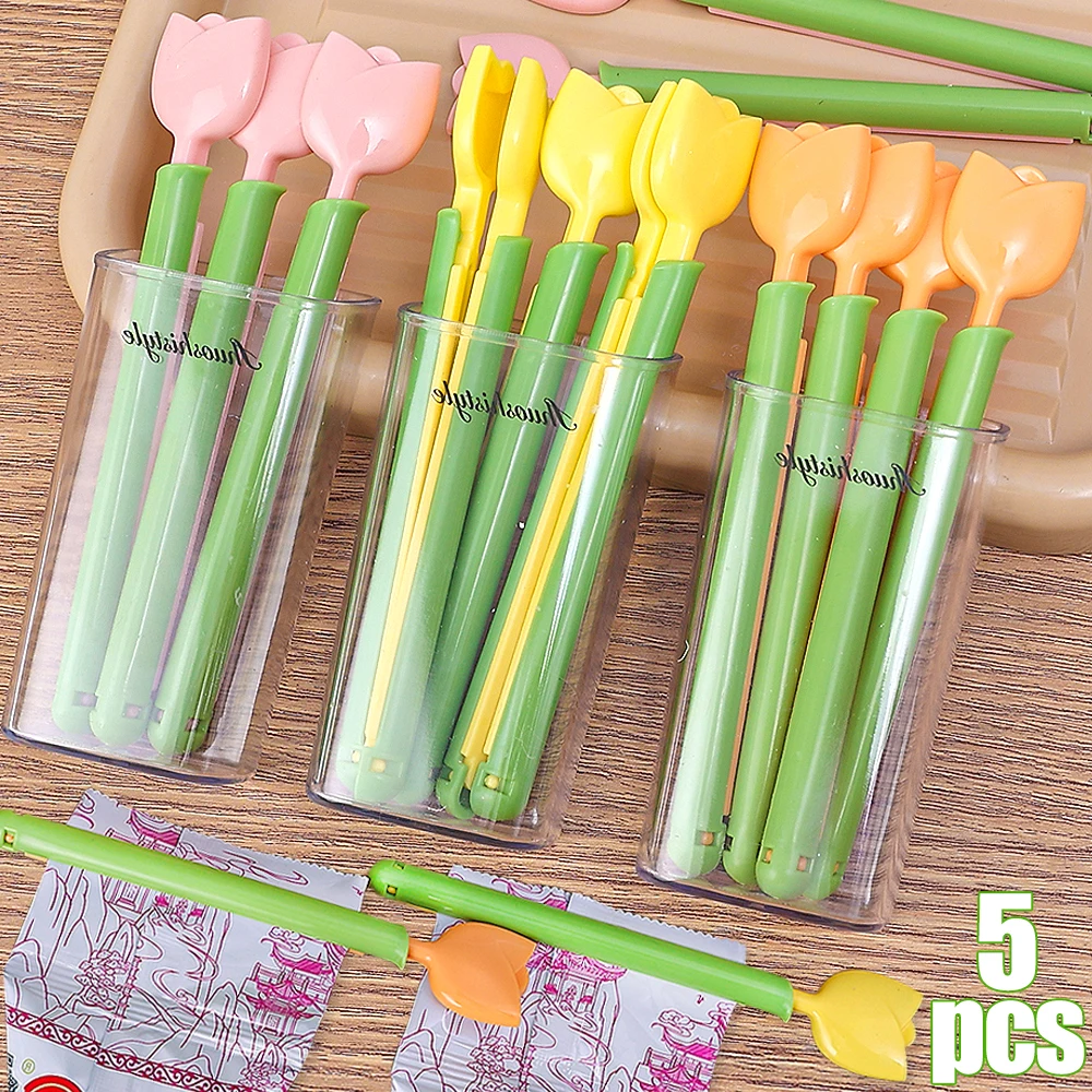 5Pcs-set-Tulip-Shaped-Bag-Clips-Food-Snack-Bread-Sealing-Clip-with ...