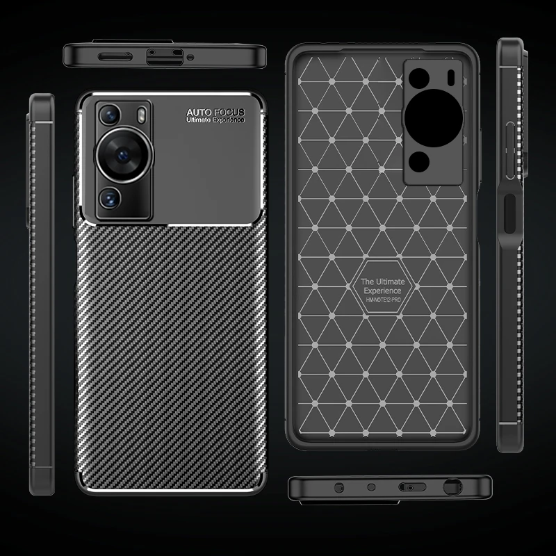 Carbon-Fiber-Texture-Back-Cover-For-Huawei-P60-Pro-6-67inch-Case-Soft ...