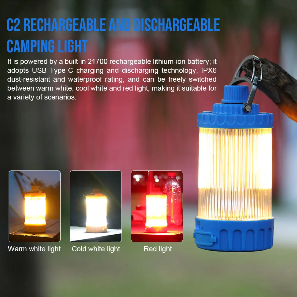 Trustfire-C2-USB-Rechargeable-LED-Camping-Lights-Built-in-21700-Battery-Outdoor-Camping-BBQ ...