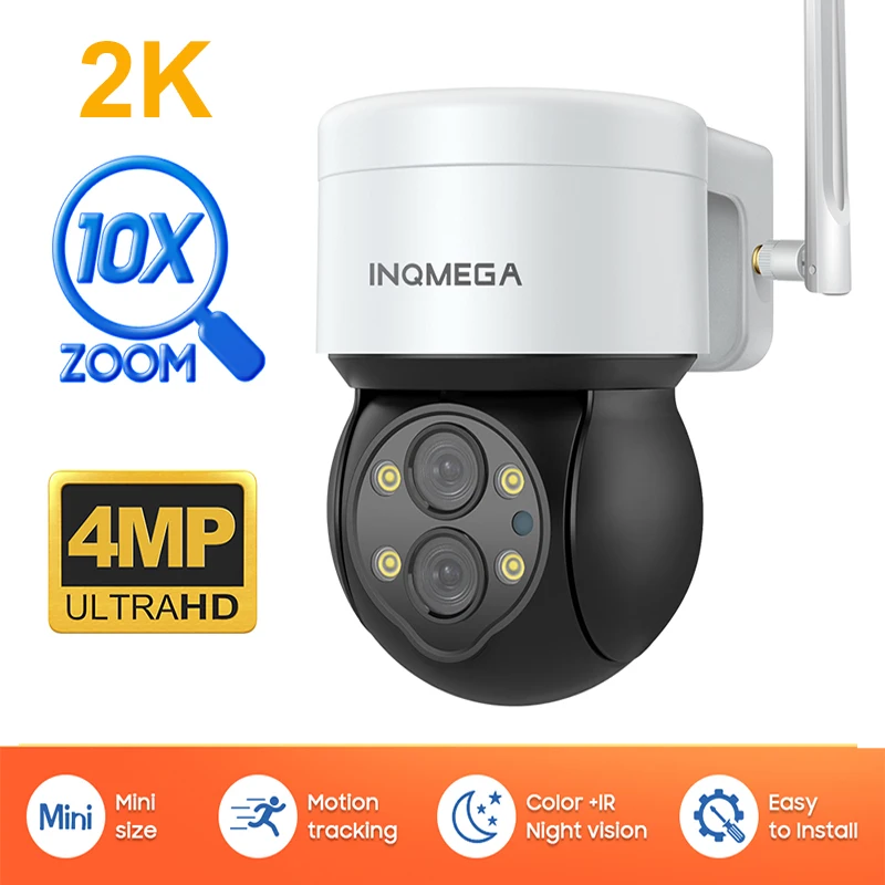 INQMEGA WIFI 10X Zoom optyczny Kamera IP 4MP 2K PTZ Kamera monitorująca ...