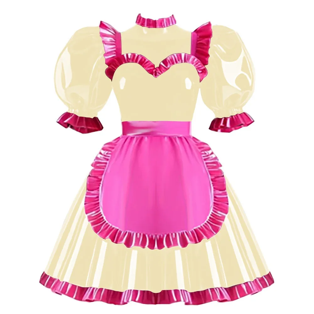 Cross-dresser Lolita Maid Uniform Ruffles Frills Puff Short Sleeves ...