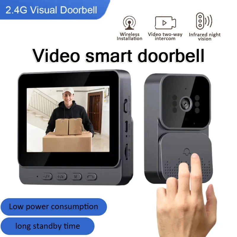 Smart-WiFi-Video-doorbell-Two-way-intercom-4-3inch-IPS-Screen-HD-Night ...